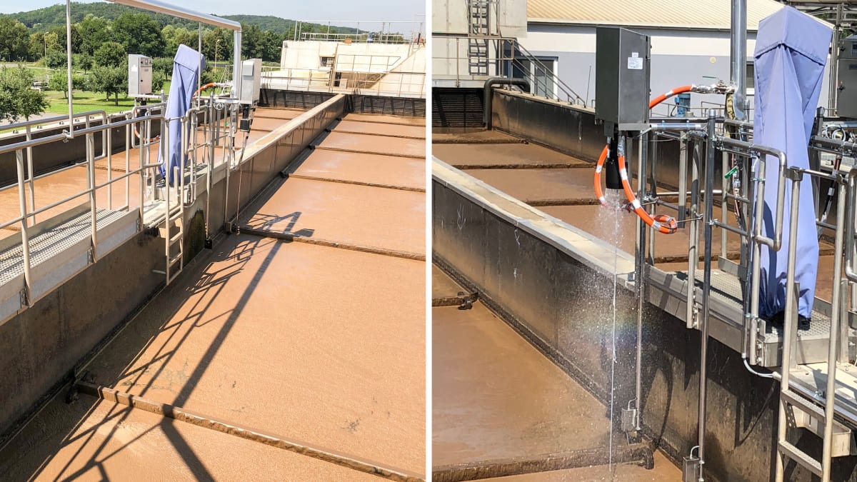 Monitoring sedimentation sludge in an industrial sewage treatment plant ...