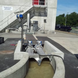 Inlet flow measurement in the open channel of a sewage treatment plant ...