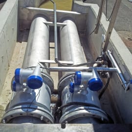 Inlet flow measurement in the open channel of a sewage treatment plant ...