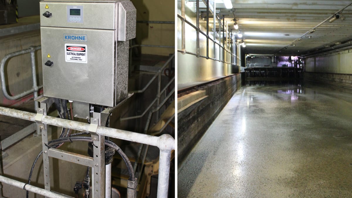 Measuring the sludge blanket level in a waste water treatment plant ...