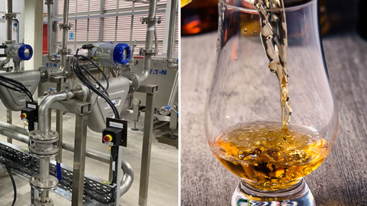 Volume flow and alcohol concentration measurement at a whisky bottling ...
